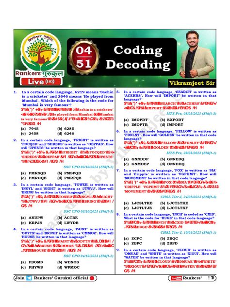 Coding Decoding Class Sheet Part 2 3 Pdf Astronomy Outer Space