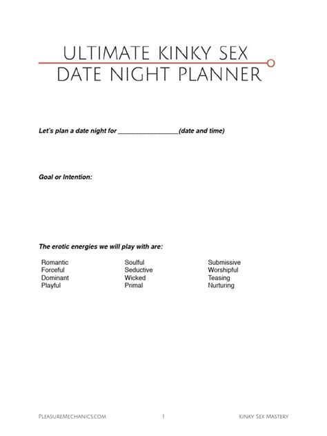 Bonus Ultimate Kinky Sex Date Night Planner Pdf Sex Human Sexuality