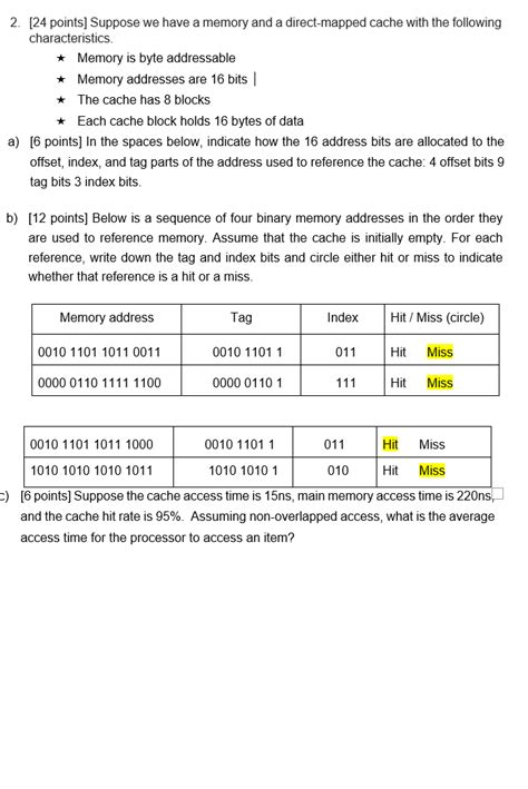 2 24 Points Suppose We Have A Memory And A Chegg Com