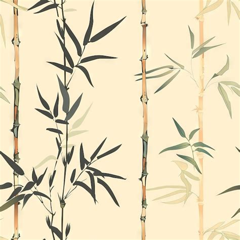 Premium Photo Seamless Pattern Of Bamboo Stalks And Delicate Leaves