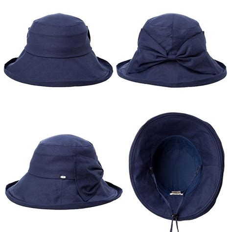 Womens Upf50 Summer Sunhat Bucket Packable Wide Brim Hats W Chin Cord