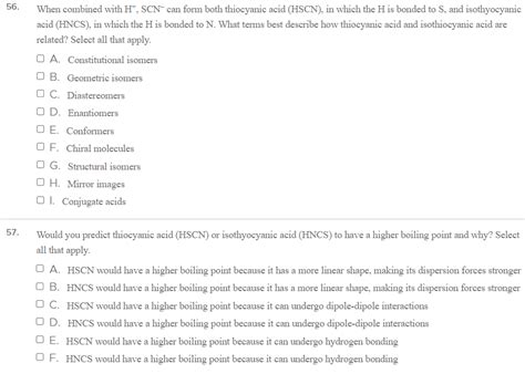 Solved When Combined With H Scn Can Form Both Thiocyanic