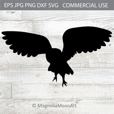 Flying Owl Silhouette Owl Widespread Wings Vector And Photo Free Trial