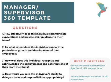 360 Degree Feedback Templates And Questions Workdove