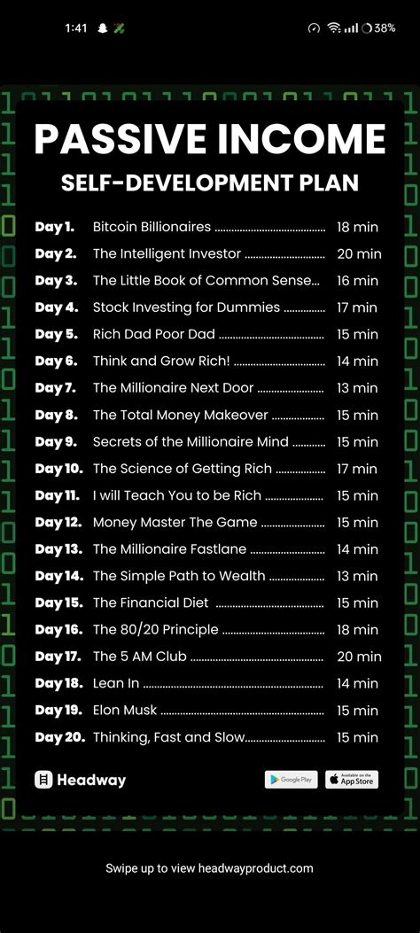 Passive Income Self Development Plan