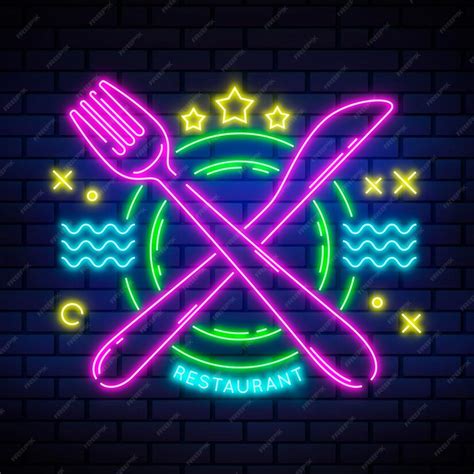 Letrero De Restaurante De Neón Vector Gratis