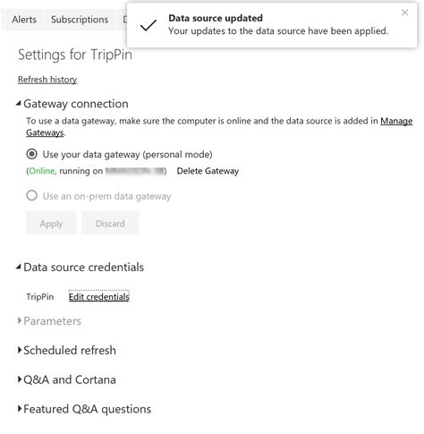 TripPin Test Connection Power Query Microsoft Learn