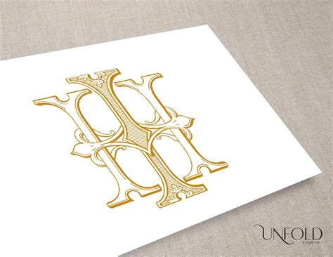 H And I Classic Interlocking Monograms Wedding Monogram Digital