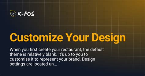 Customize Your Design K Pos Online Ordering