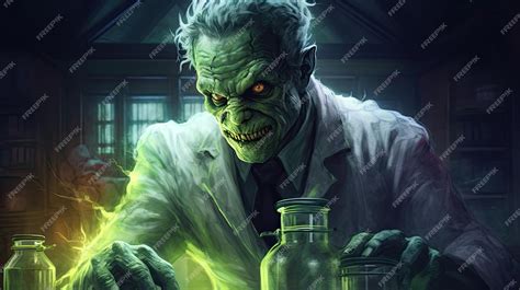Premium Photo A Green Man In A Lab Coat