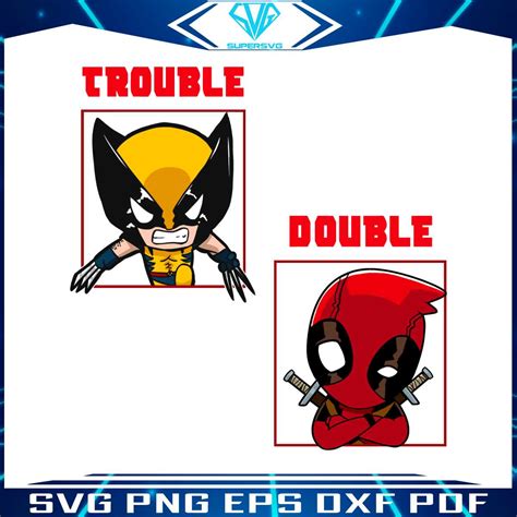 deadpool and wolverine double trouble svg