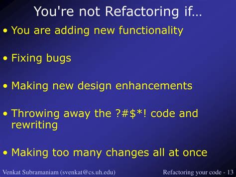 Ppt Refactoring Your Code A Key Step To Agility Powerpoint