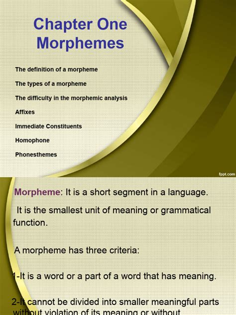 Chapter 1 Morpheme Pdf Adjective Word