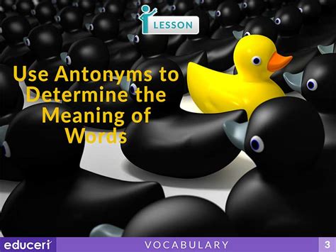 Use Antonyms To Determine The Meaning Of Words Lesson Plans