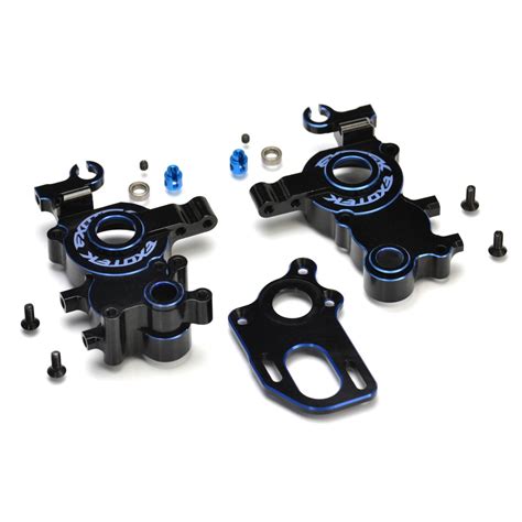 Dual Blue And Black 7075 Aluminium Laydown Gearbox Case With Sway Bar