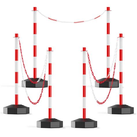 Roadhero 6 Pack Traffic Delineator Post Cones With Fillable Base