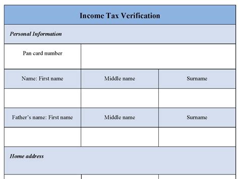 Income Tax Verification Form Editable Pdf Forms