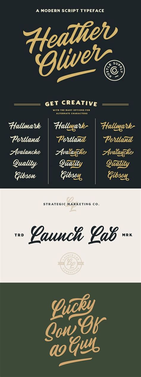 Heather Oliver A Modern Script Script Script Typeface Beautiful