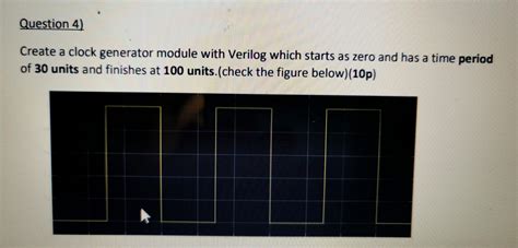 Solved Question 4 Create A Clock Generator Module With