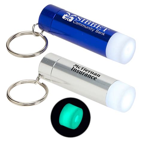 Custom Printed Glow In The Dark Led Flashlight Keychains Keychain