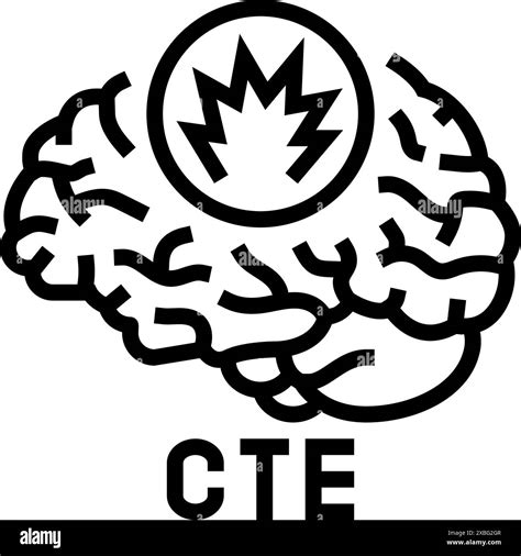 Chronic Traumatic Encephalopathy Line Icon Vector Illustration Stock