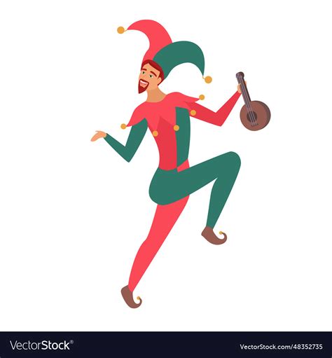 Medieval Jester Dancing Royalty Free Vector Image