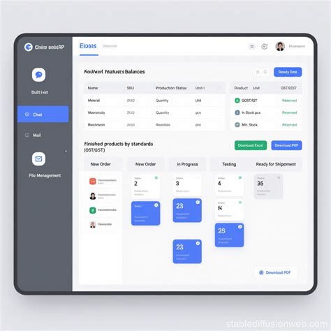 Modern Erp System Ui Dashboard Stable Diffusion Online