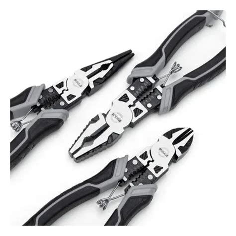 Jogo 3 Alicates Bico Fino Diagonal E Universal 9 Polegadas