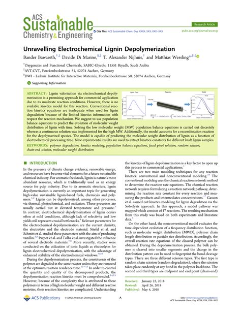 Pdf Unravelling Electrochemical Lignin Depolymerization