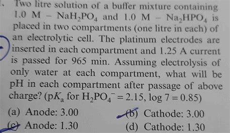Answered Two Litre Solution Of A Buffer Mixture Containing 1 0 M Nah