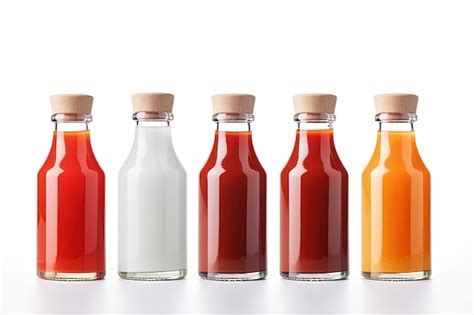 Premium Ai Image Condiment Bottles Isolated On White
