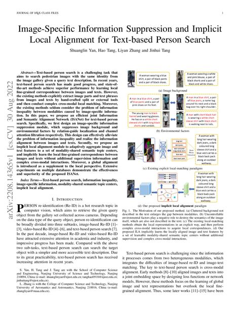 image specific information suppression and implicit local alignment for