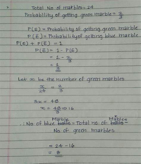 A Jar Contains 24 Marbles Some Are Green And Others Are Blue If A