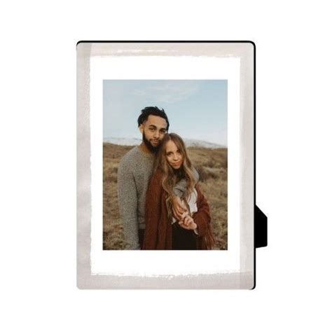 Brushed Border Desktop Plaque Rectangle 5 X 7 Inches White Black