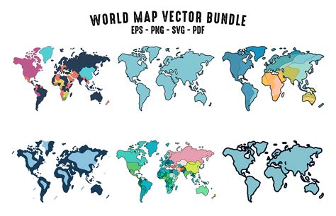 Separate Countries World Maps Vector Set Graphic By Gfxexpertteam · Creative Fabrica