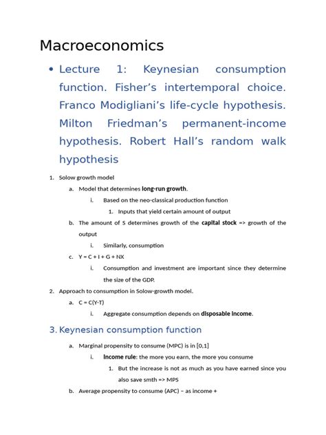 Macroeconomics 2 Pdf Consumption Economics Quantity Theory Of Money