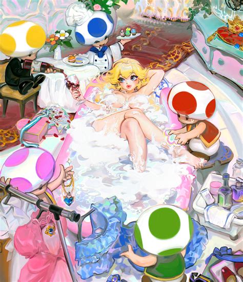 Yeono0 Blue Toad Mario Princess Peach Red Toad Mario Toad