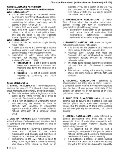 Cf 101 Notes 2 Pdf Nationalism