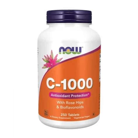 Now Foods Vitamin C 1000 With Rose Hips And Bioflavonoids 250 Tablets