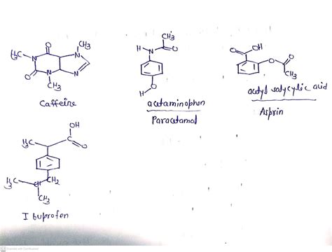 Answered Structure Of Caffeine Acetaminophen Acetyl Salicylic Acid And Ibuprofen Order Them