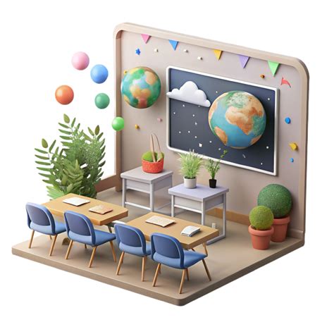 Magnificent Creative Classroom With Nature Posters Isolated