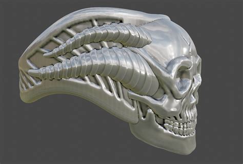 Stl File Skull With Horn Ring 💀 ・3d Printable Model To Download・cults