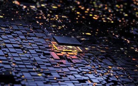 3d Rendering Microprocessor Cpu Chipset Central Processor Unit On The