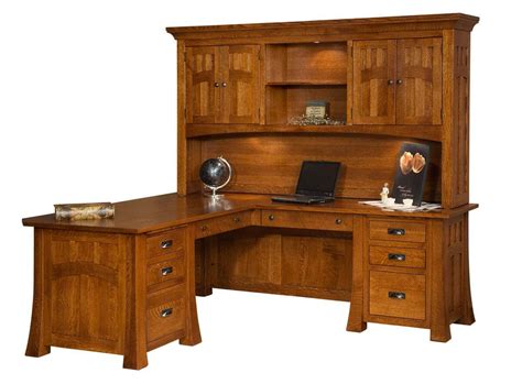 Mission Canyon Executive L Desk With Hutch Countryside Amish Furniture