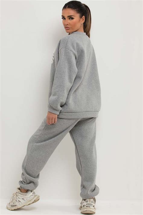 Womens Loungewear Set With All We Need Is Love Towelling Grey