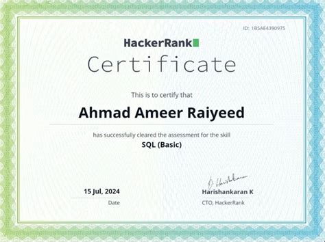 Ahmad Raiyeed On Linkedin Sql Databasemanagement Datamanipulation Hackerrank Certification