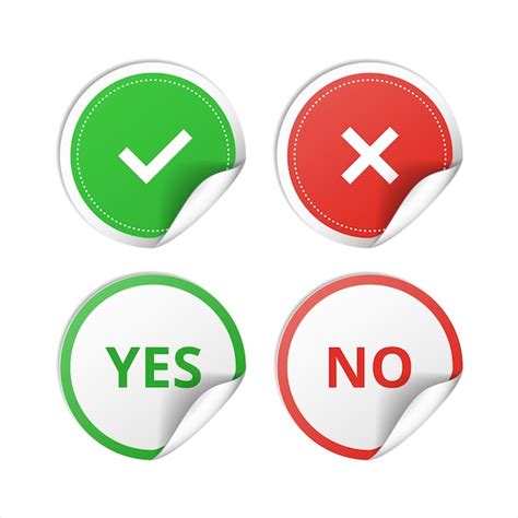 Premium Vector Vector Stickers Of Tick And Cross Marks With Consent