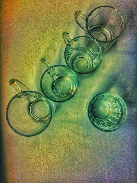 Empty And Full Glasses Stock Image Image Of Glasses 122898853