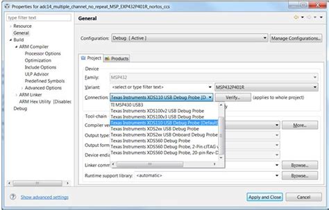 ccs msp432p401r error initialising emulator msp430