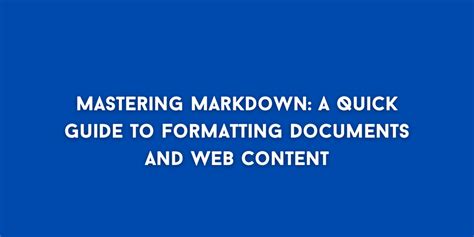 Streamline Your Content Creation With The Power Of Markdown Dev Community